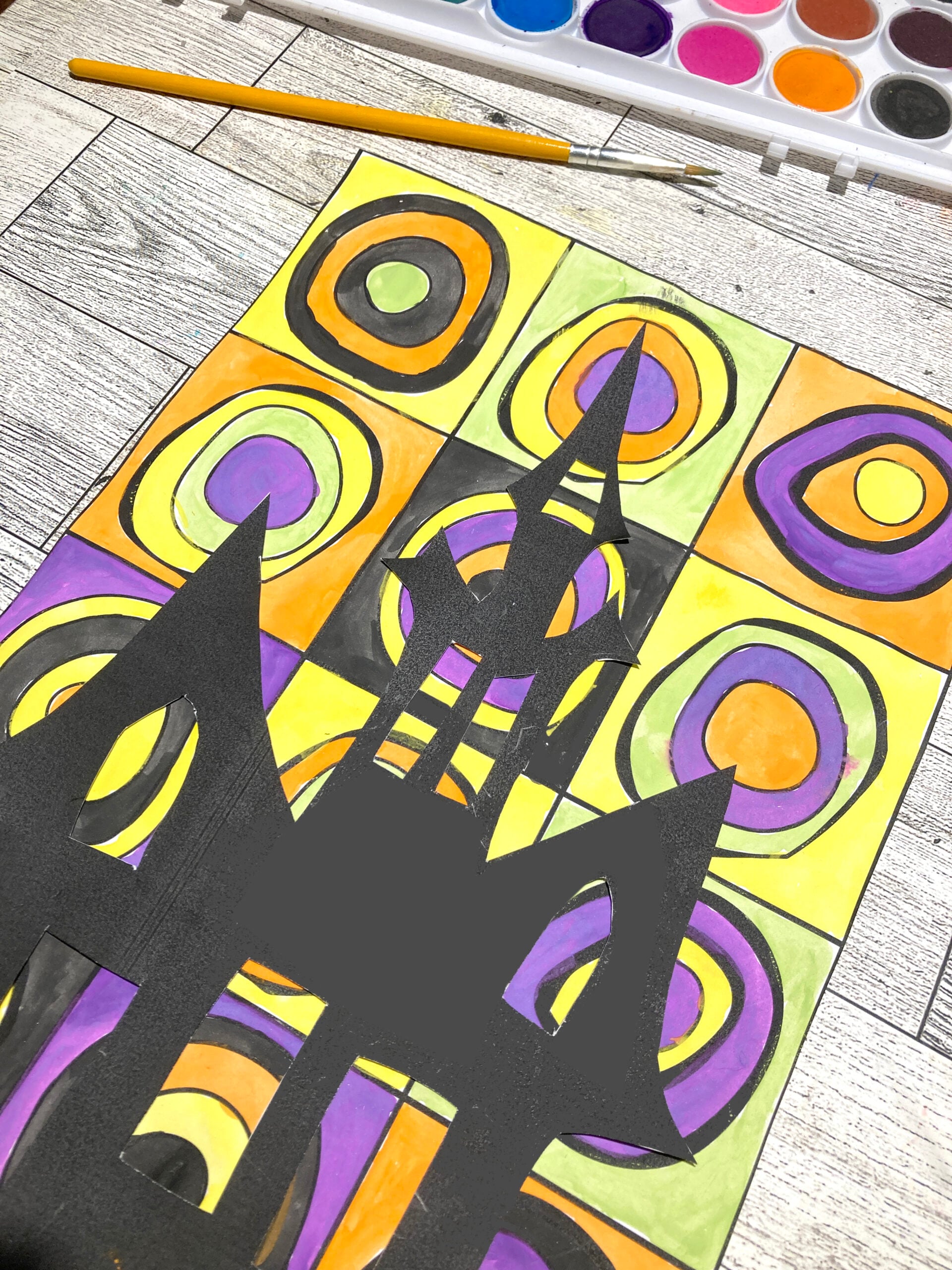 Halloween Watercolor Art with Kandinsky - Little Bins for Little Hands