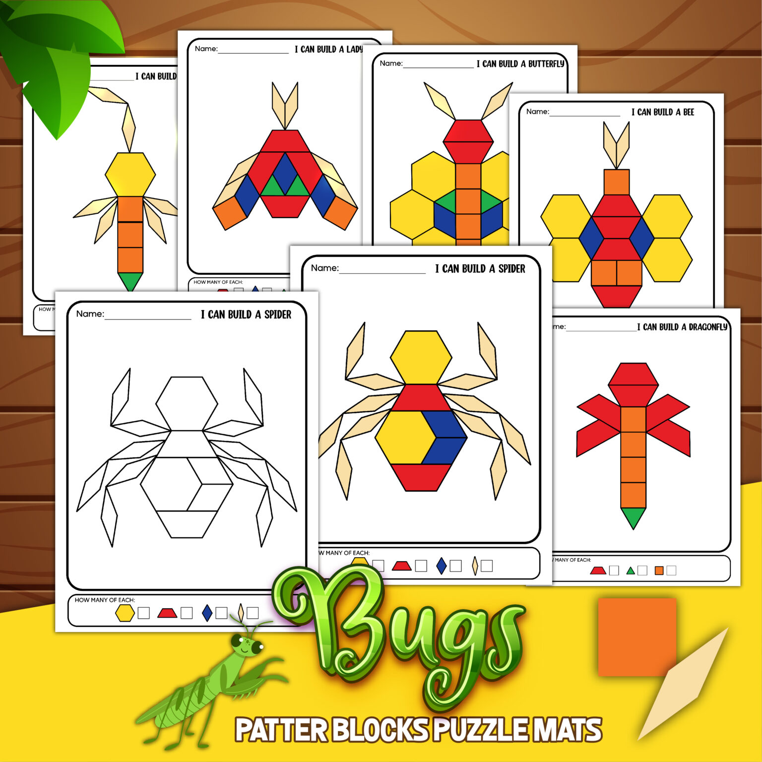 Printable Pattern Block Templates - Little Bins for Little Hands
