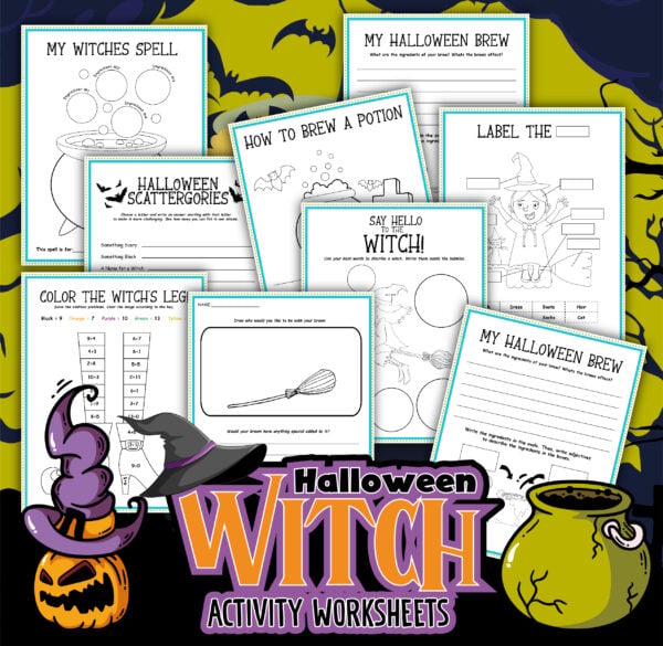 Halloween Witch Coloring Pages Activity Pack