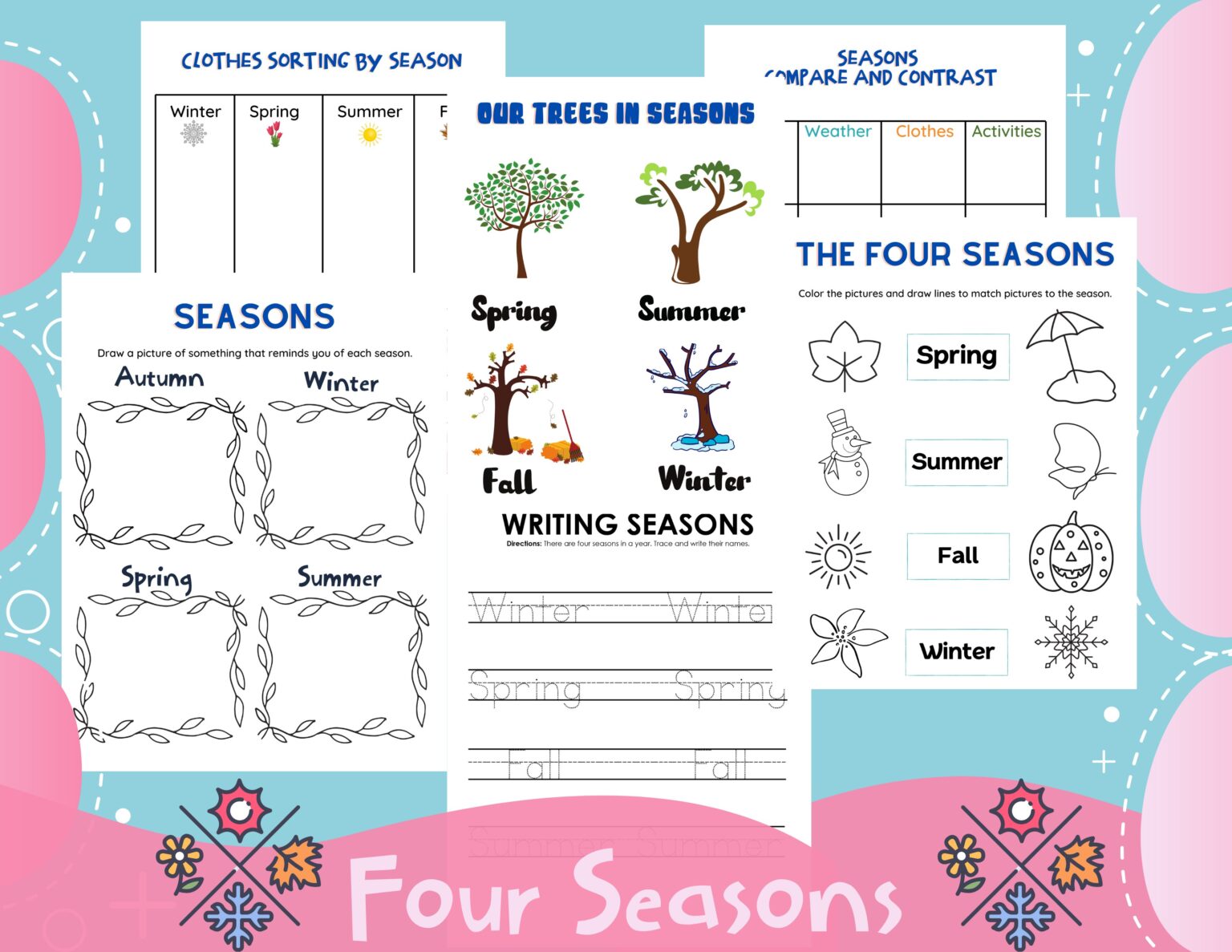 Four Seasons Worksheets For Kids - Little Bins for Little Hands