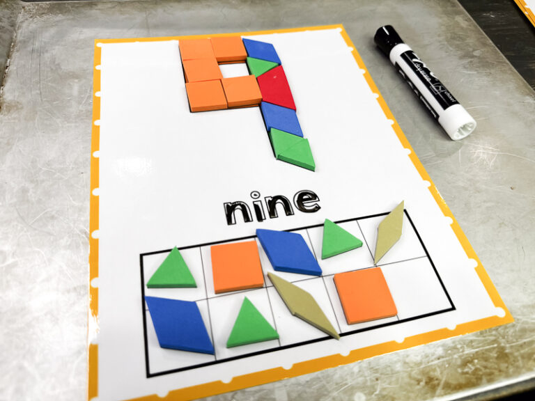 Free Printable Pattern Block Numbers - Little Bins for Little Hands