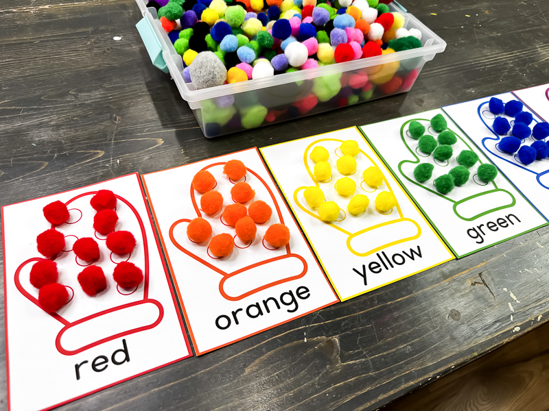 Winter Mitten Outline Mats - Little Bins for Little Hands