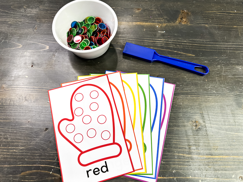 Winter Mitten Outline Mats - Little Bins for Little Hands