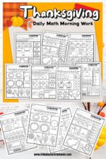 Thanksgiving Daily Math Worksheets - Little Bins for Little Hands