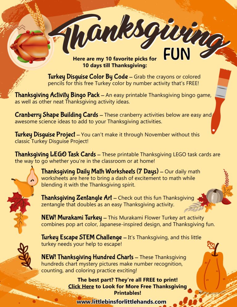 Thanksgiving Printable Activities - Little Bins for Little Hands
