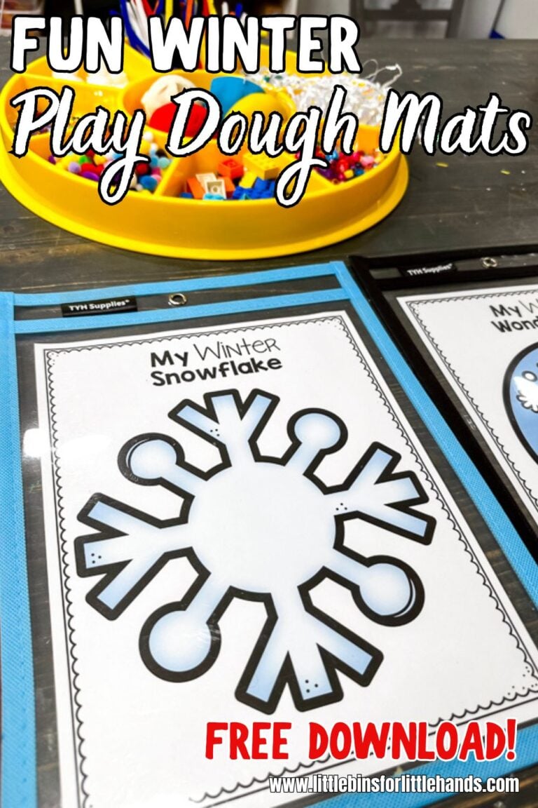 Free Printable Winter Playdough Mats for Preschool & Kindergarten