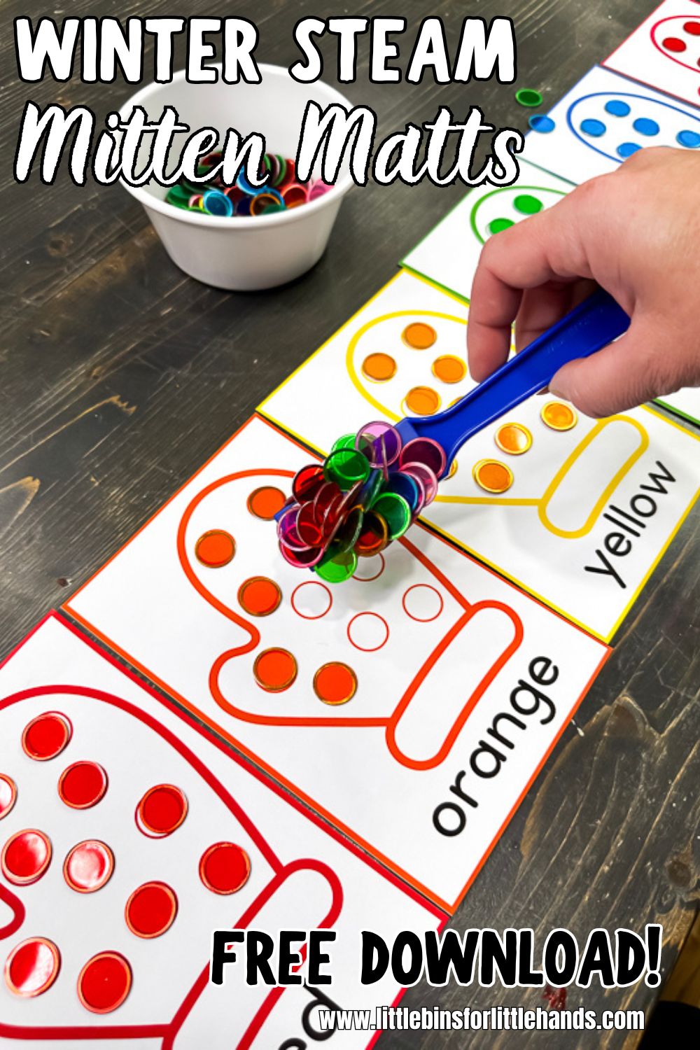Winter Mitten Outline Mats - Little Bins for Little Hands