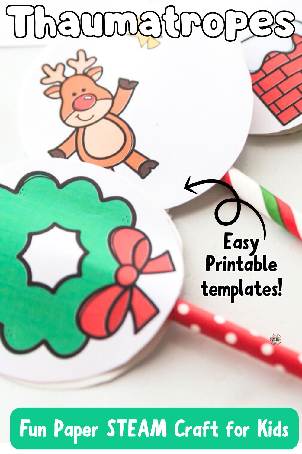 Christmas Thaumatrope for Kids | Optical Illusion STEM Activity