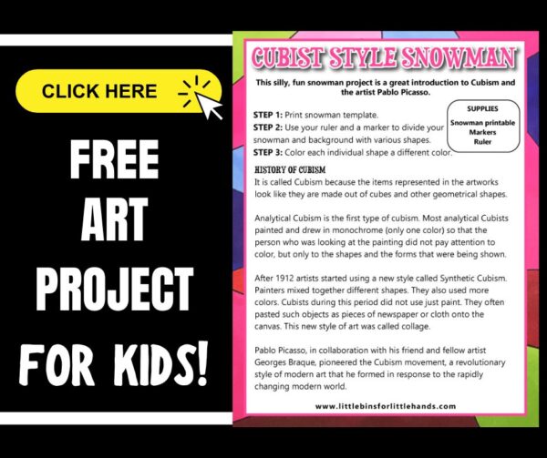 Picasso Snowman Art Activity - Little Bins for Little Hands