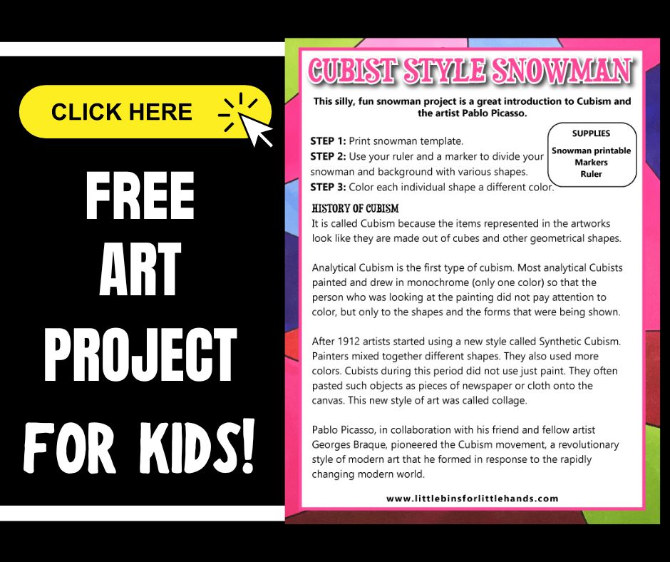 Picasso Snowman Art Activity - Little Bins for Little Hands