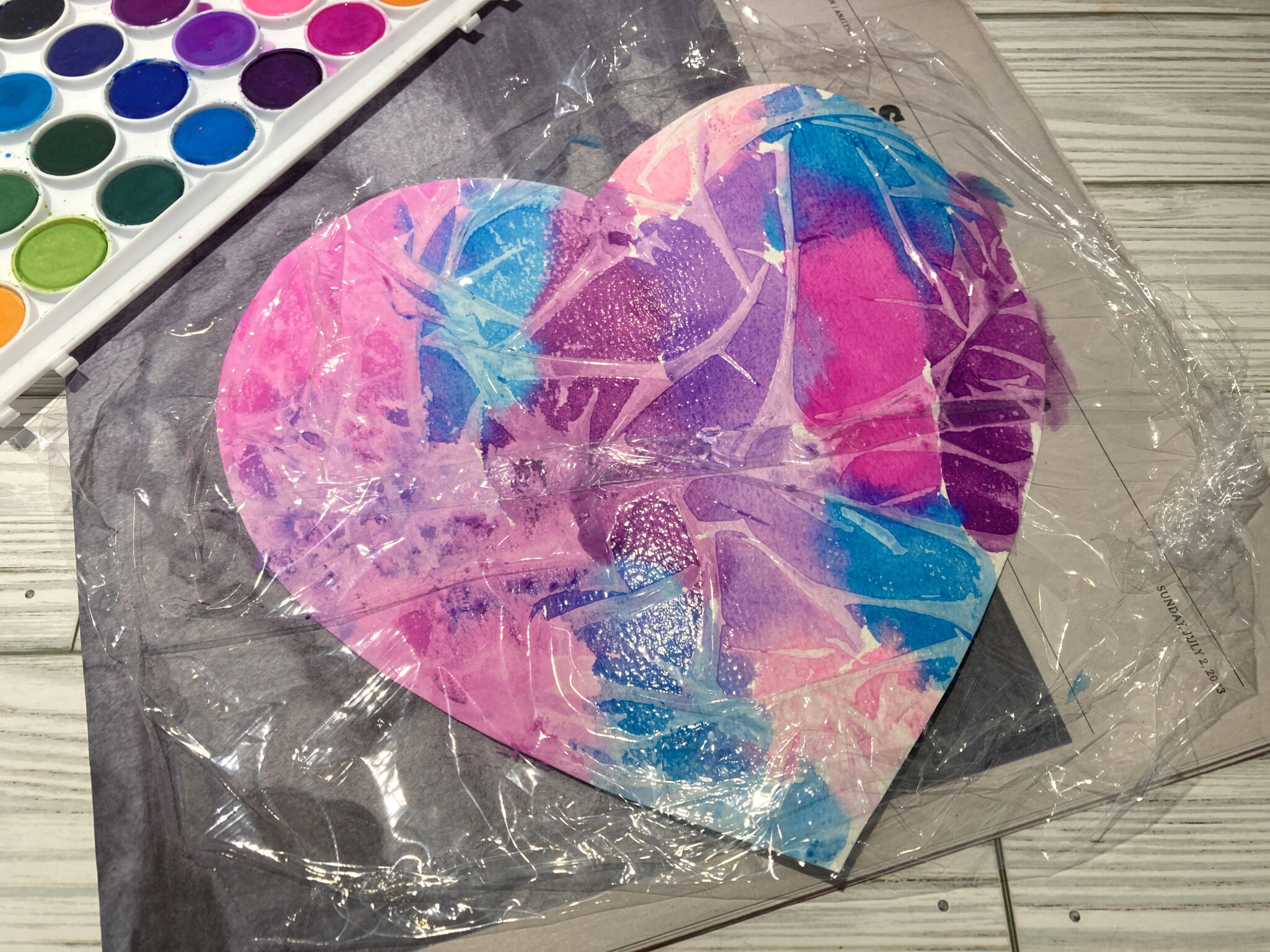 Watercolor Heart Art Project For Kids - Little Bins for Little Hands