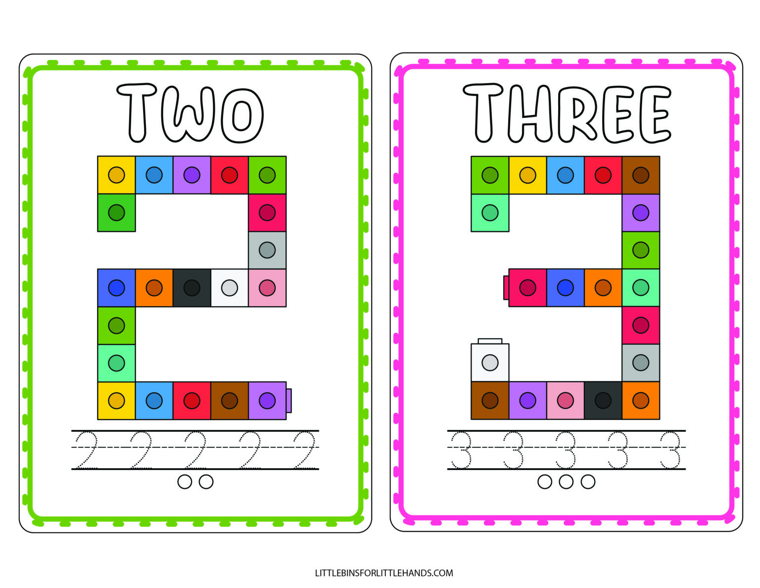 Snap Cubes Number Mats - Little Bins for Little Hands