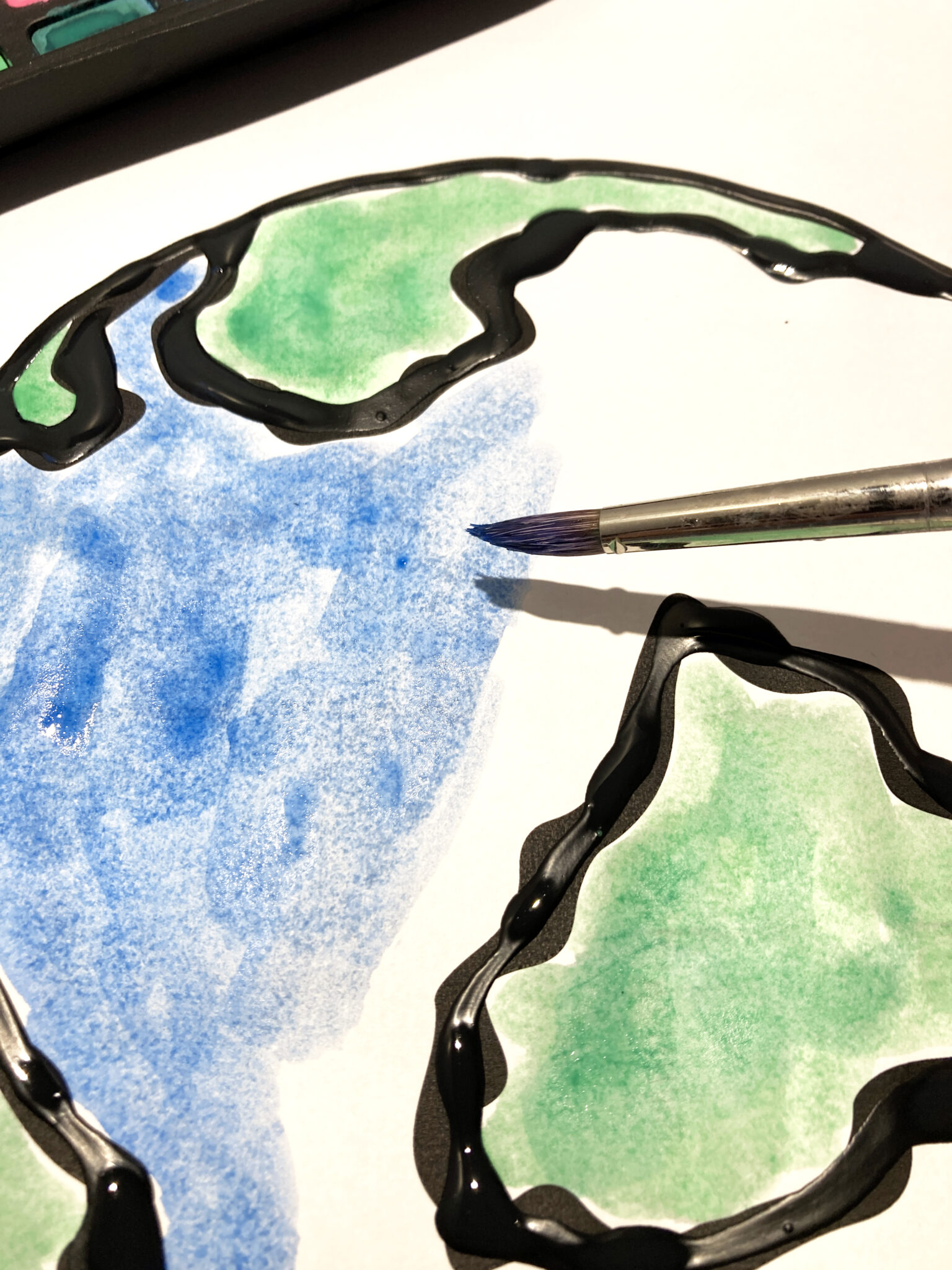 Black Glue Earth Art Project For Kids - Little Bins for Little Hands