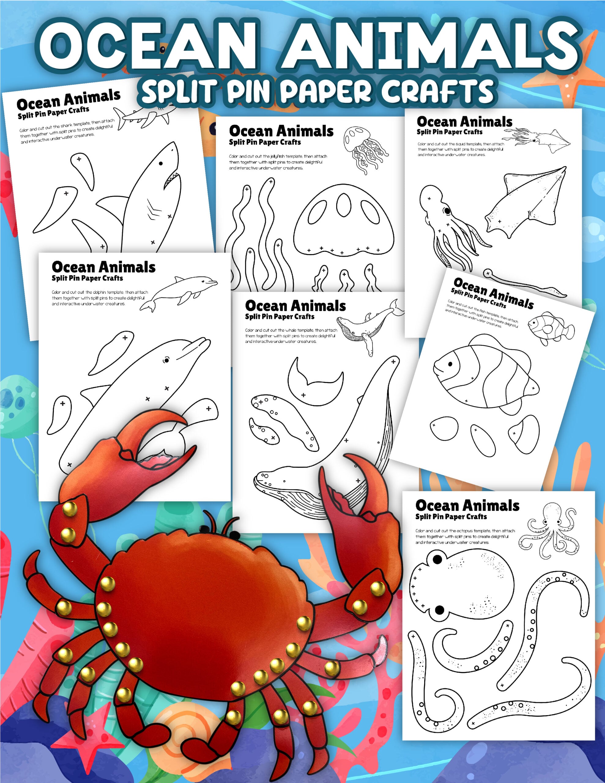 Printable Ocean Animals Craft - Little Bins for Little Hands