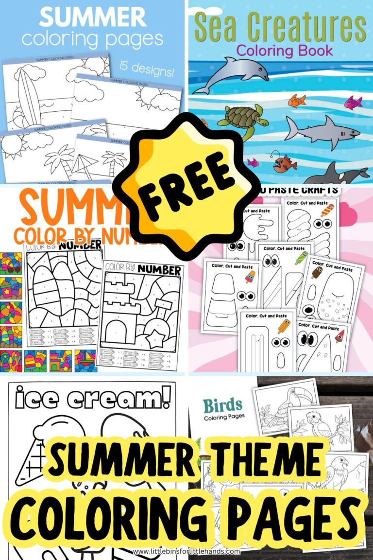 Free Summer Coloring Pages - Little Bins for Little Hands
