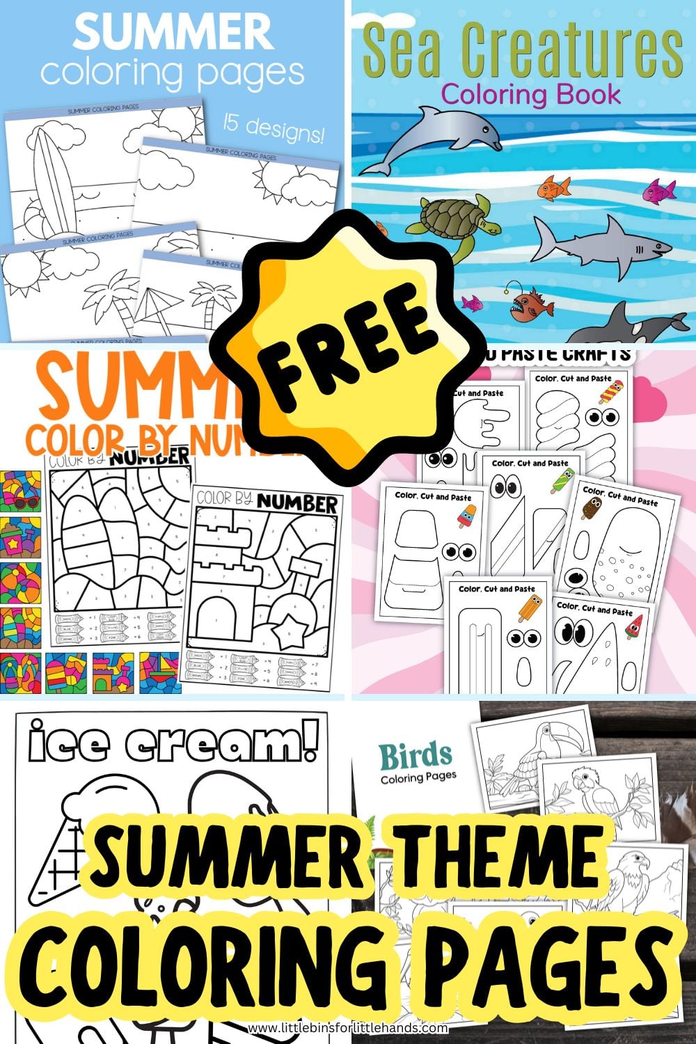 Free Summer Coloring Pages - Little Bins for Little Hands