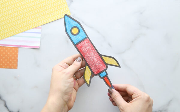 Paper Rocket (Straw Rocket Template)