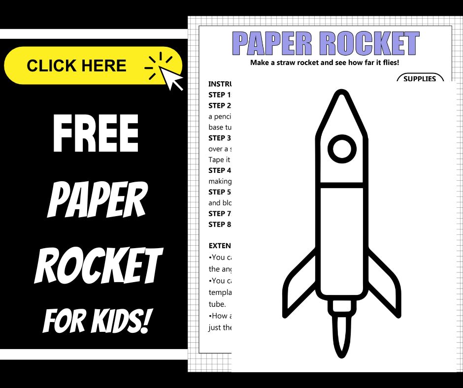 Paper Rocket (Straw Rocket Template)