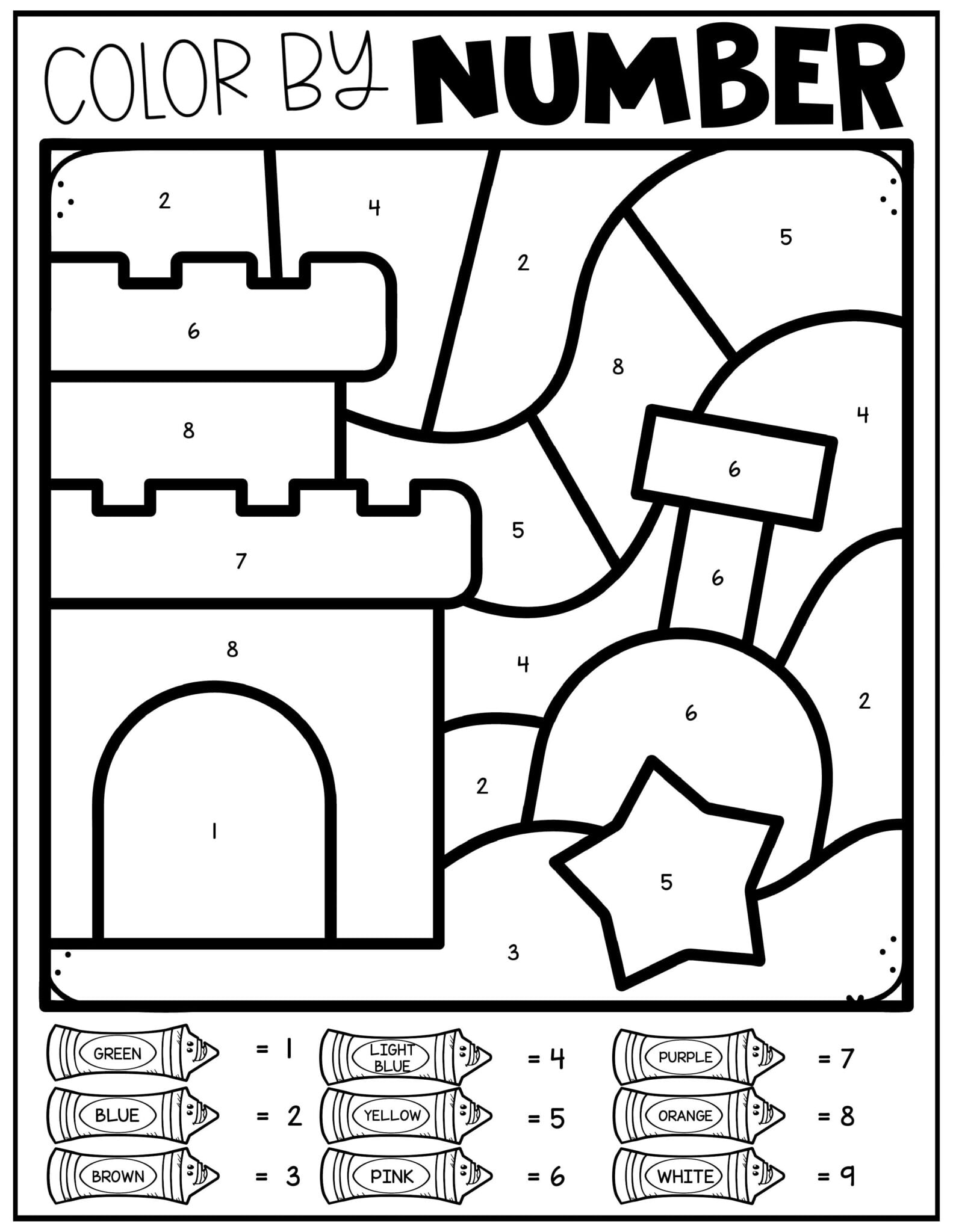 Free Summer Color By Number - Little Bins for Little Hands