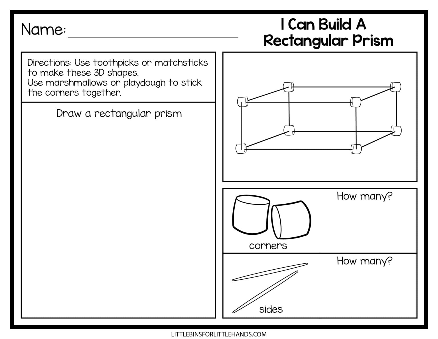 3D Shape Building Cards (Free Printable) - Little Bins for Little Hands