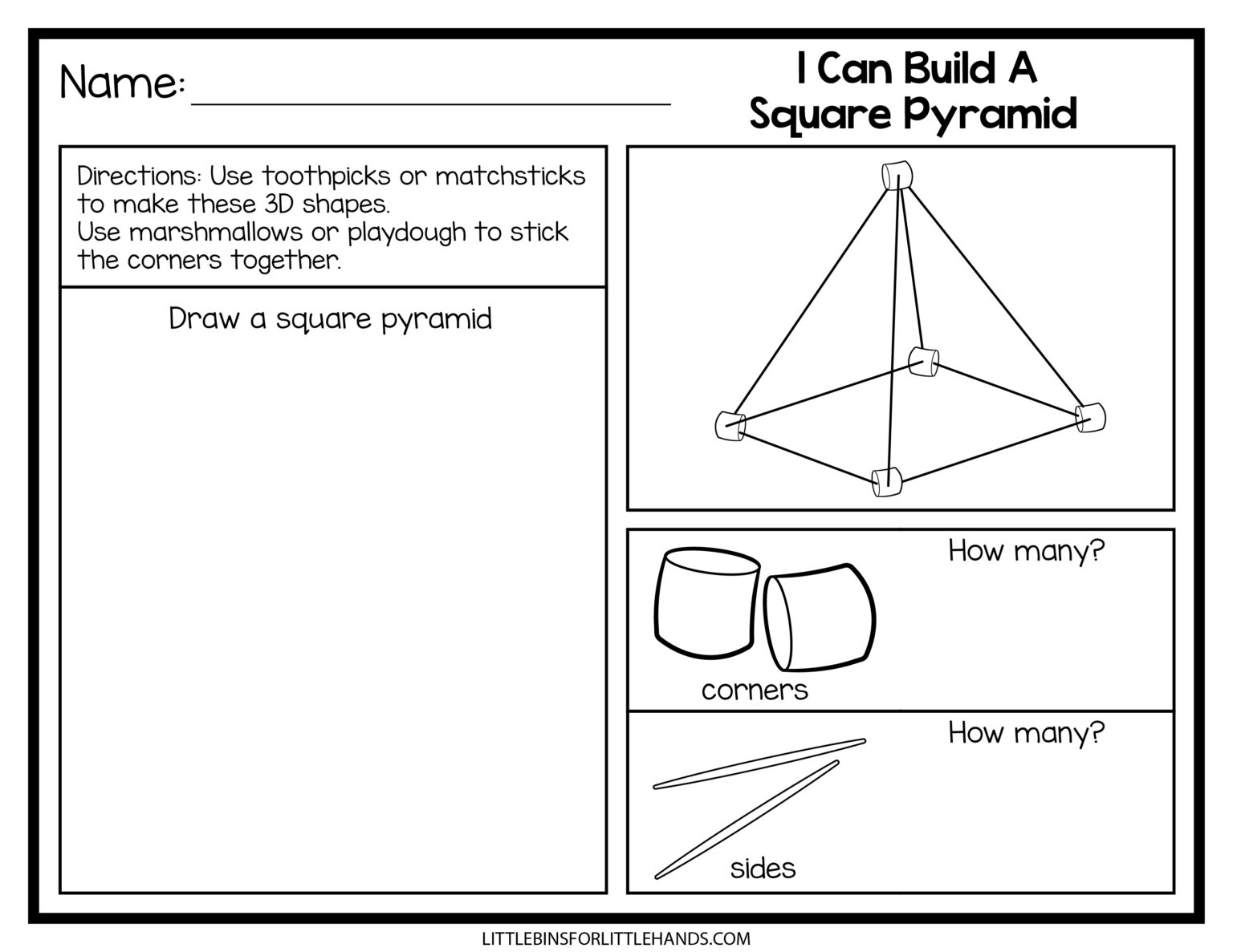 3D Shape Building Cards (Free Printable) - Little Bins for Little Hands