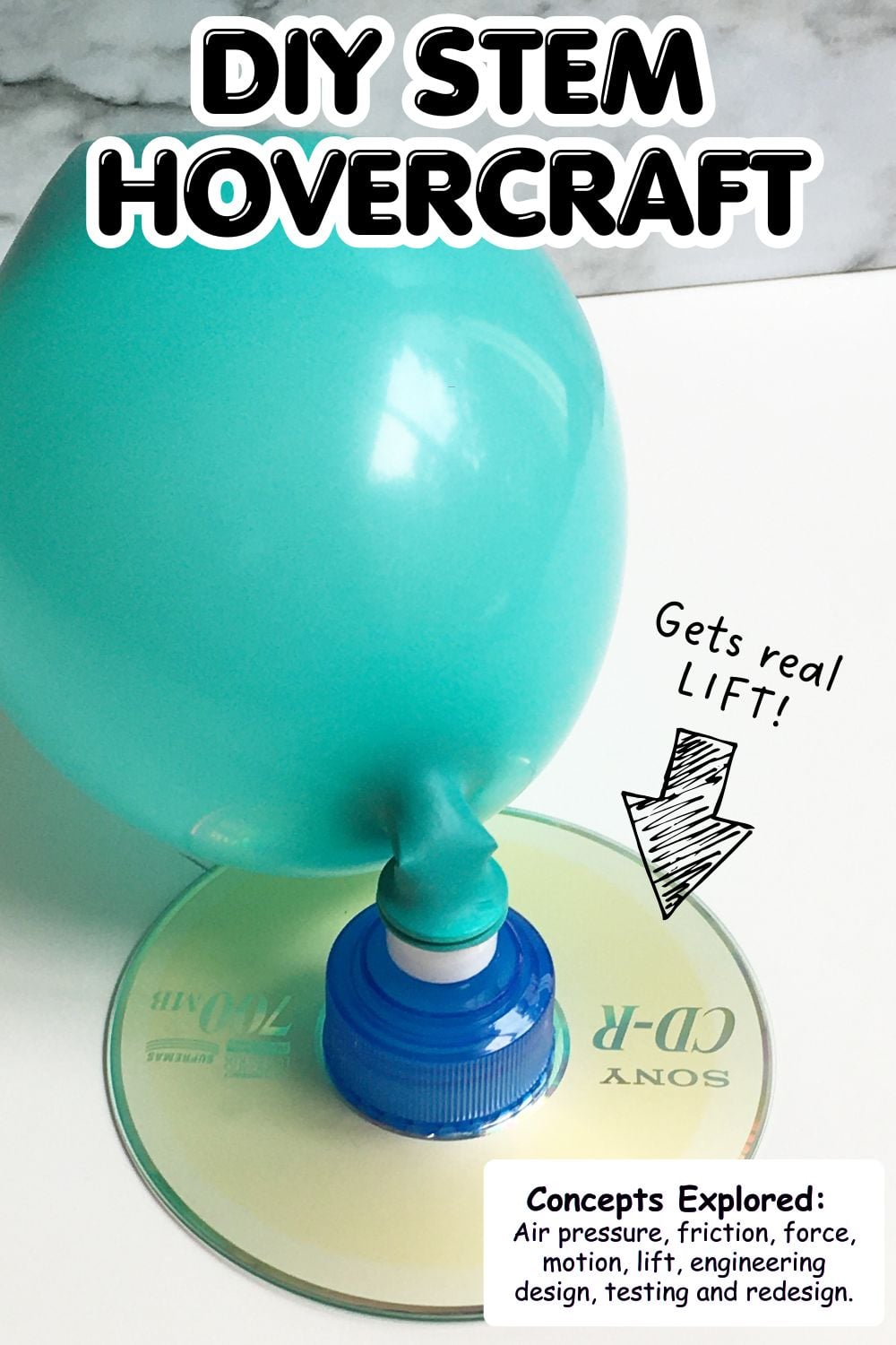 DIY Hovercraft for Kids (Easy STEM Project Balloon + CD)