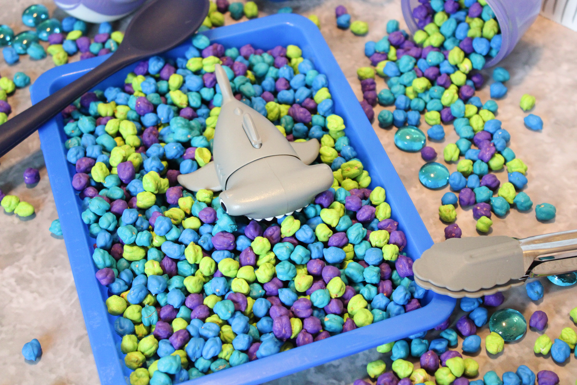 How to Dye Chickpeas for Sensory Play - Little Bins for Little Hands