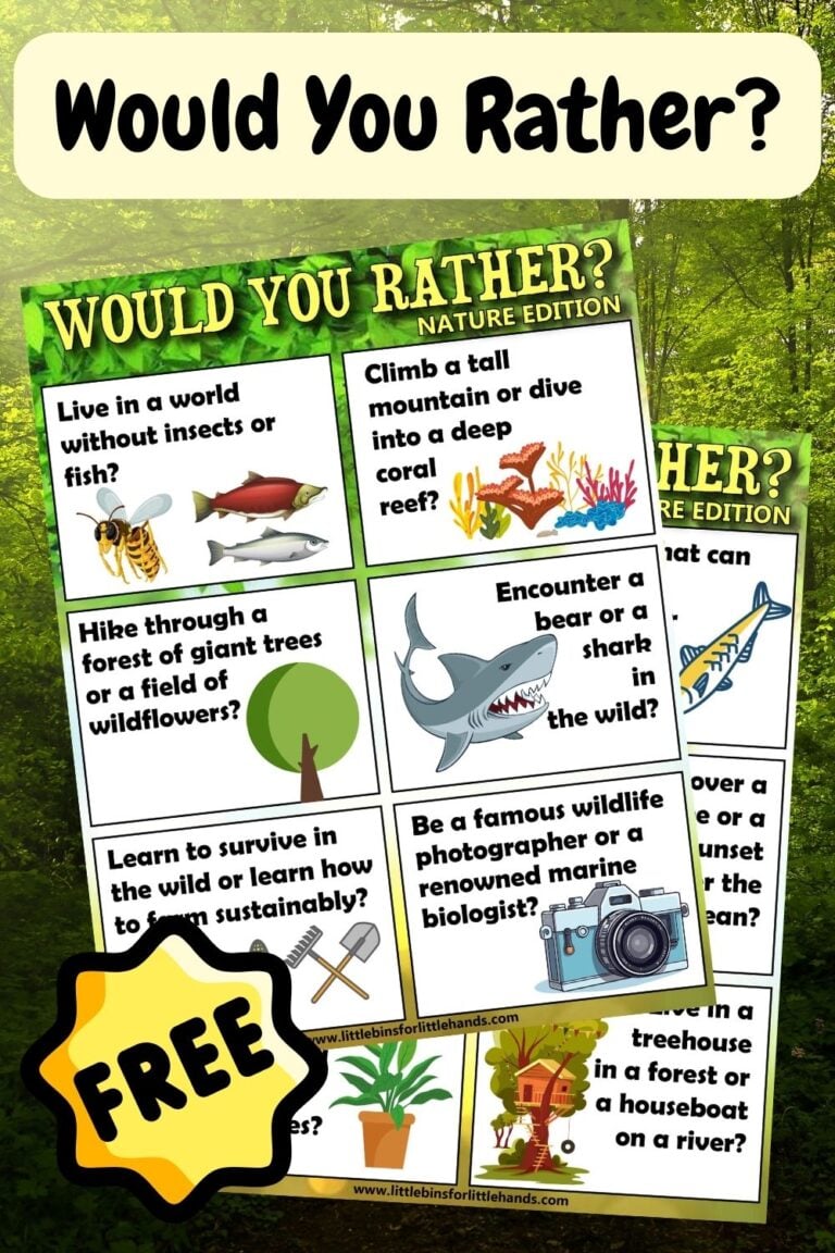 Nature Would You Rather Questions for Kids - Little Bins for Little Hands