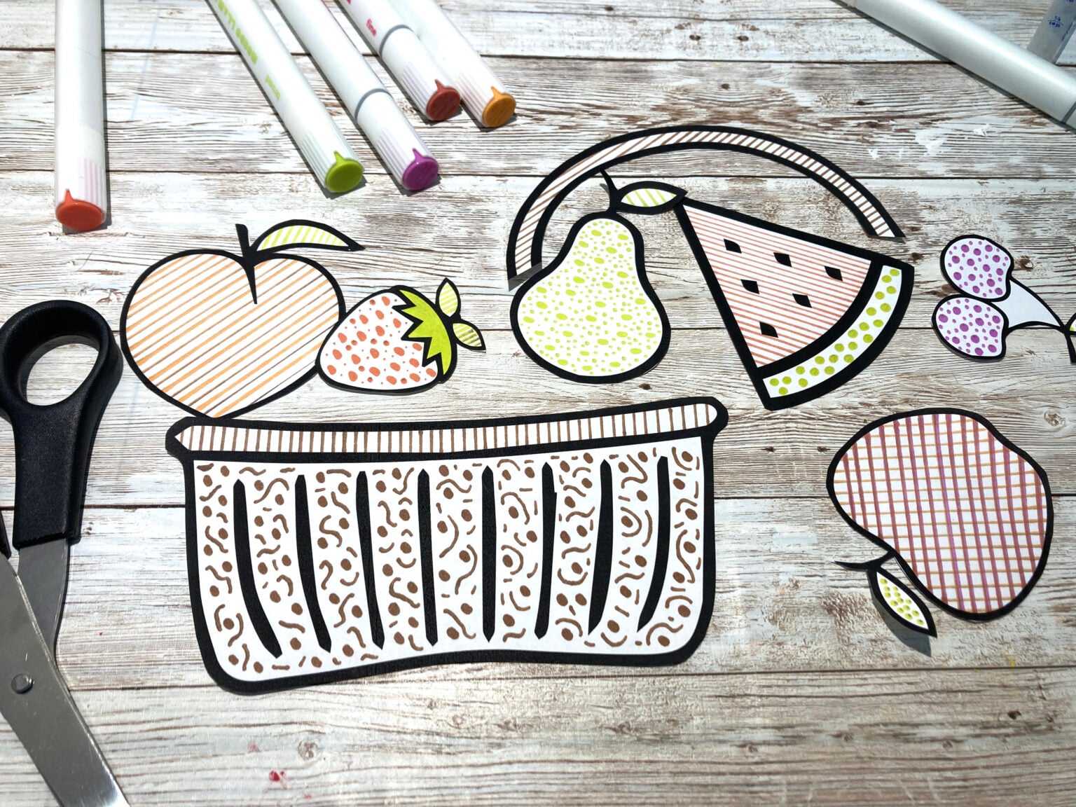 Zentangle Fruit Art - Little Bins for Little Hands