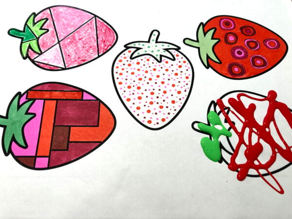 Mixed Media Strawberry Art Project - Little Bins for Little Hands