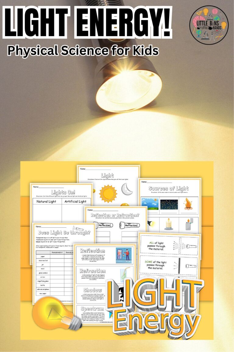 Light Experiments For Kids (Free Light Worksheets) - Little Bins for ...