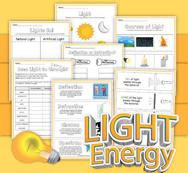Light Experiments For Kids (Free Light Worksheets) - Little Bins for ...
