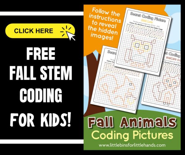 Fall Secret Coding Pictures (Free Printable Algorithm Activity)