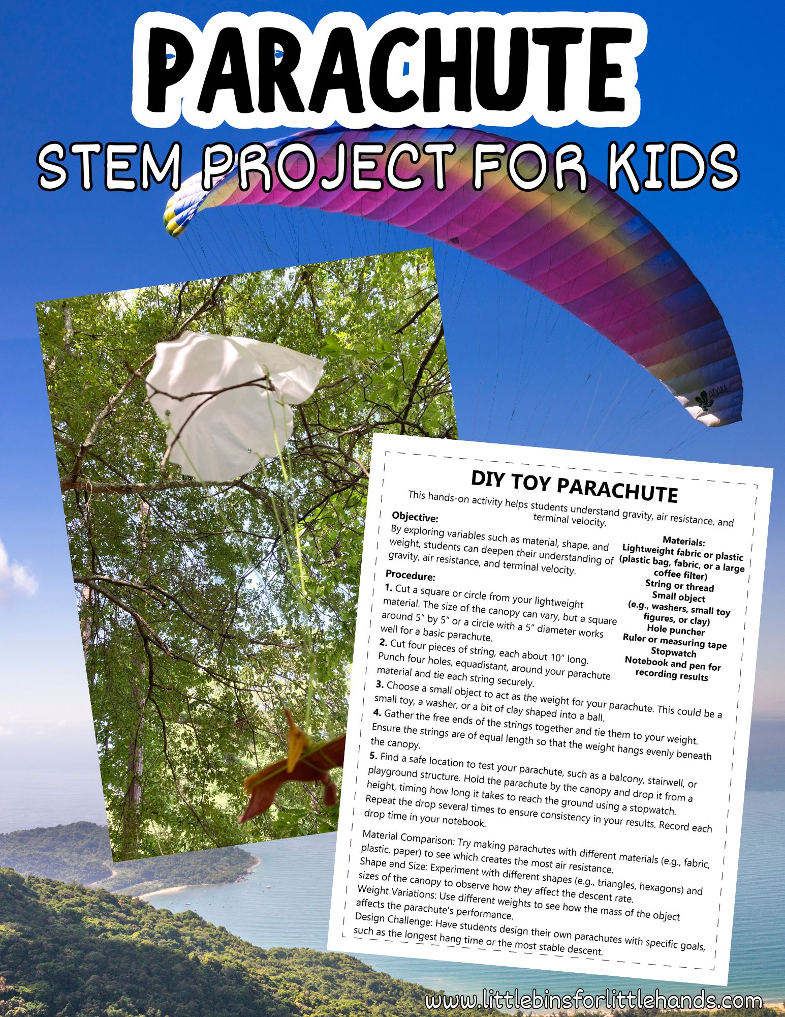 Parachute Science Project for Kids | Gravity & Air Resistance