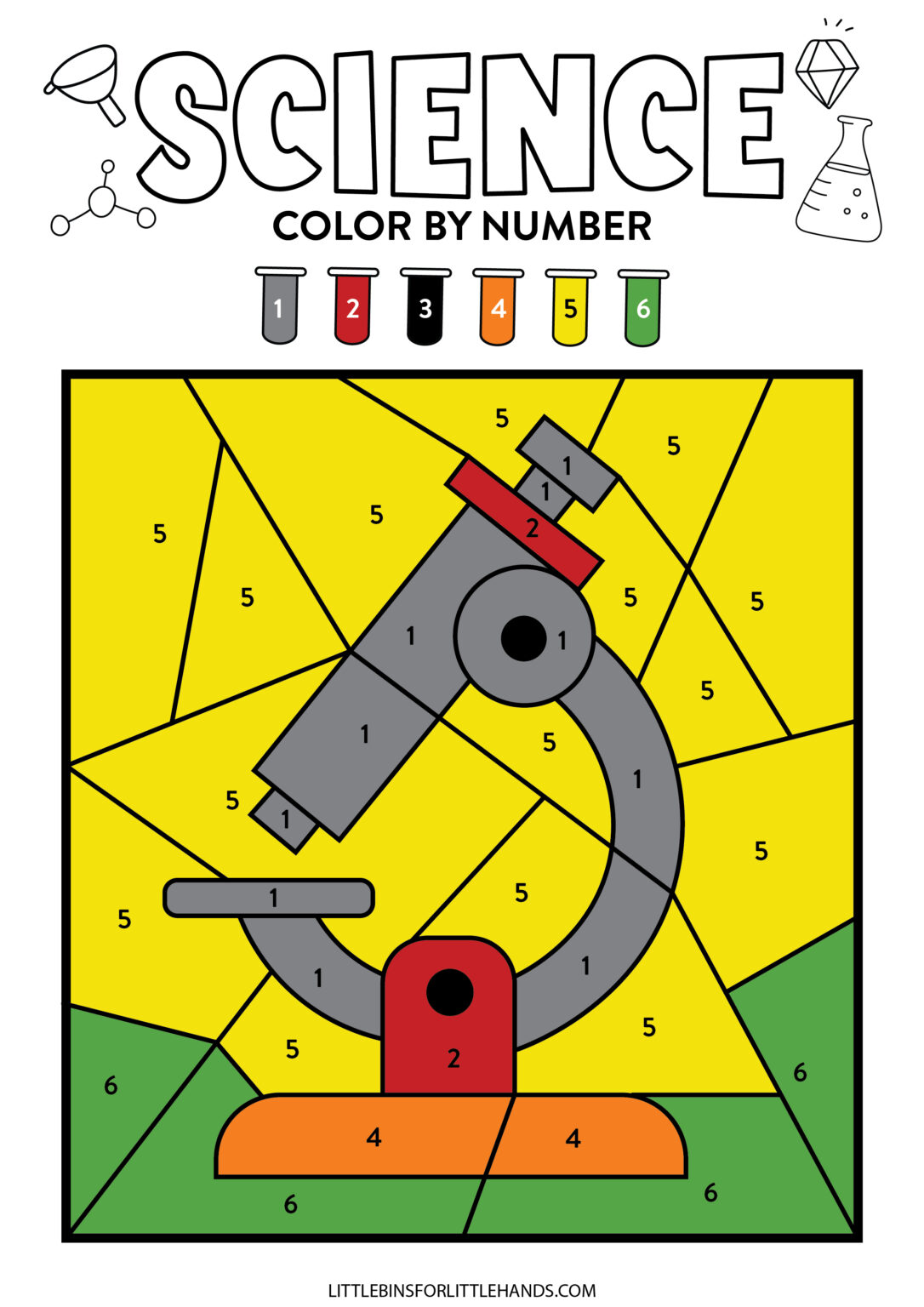 Science Color By Number (Free Printable)