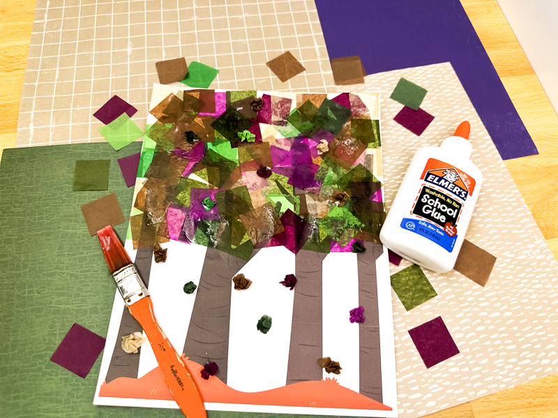 Tissue Paper Fall Tree Craft - Little Bins for Little Hands