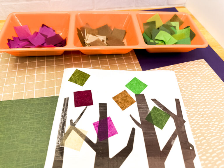 Tissue Paper Fall Tree Craft - Little Bins for Little Hands
