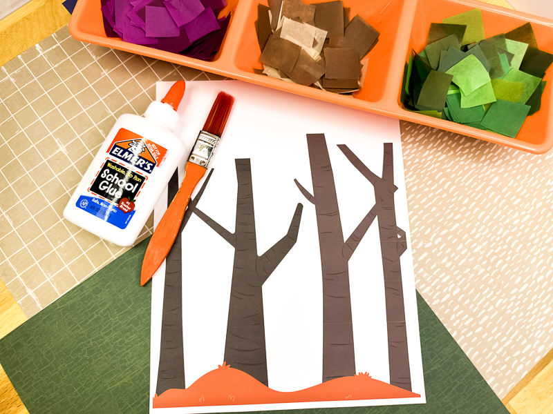 Tissue Paper Fall Tree Craft - Little Bins for Little Hands