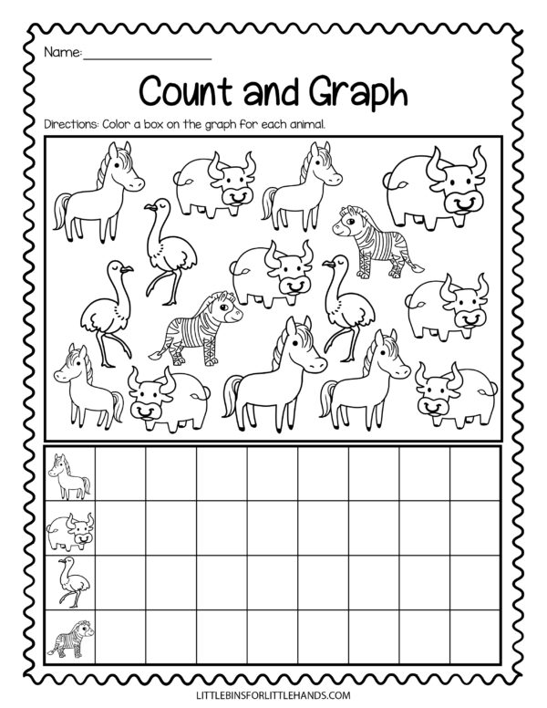 Zoo Animals Preschool Math Pack