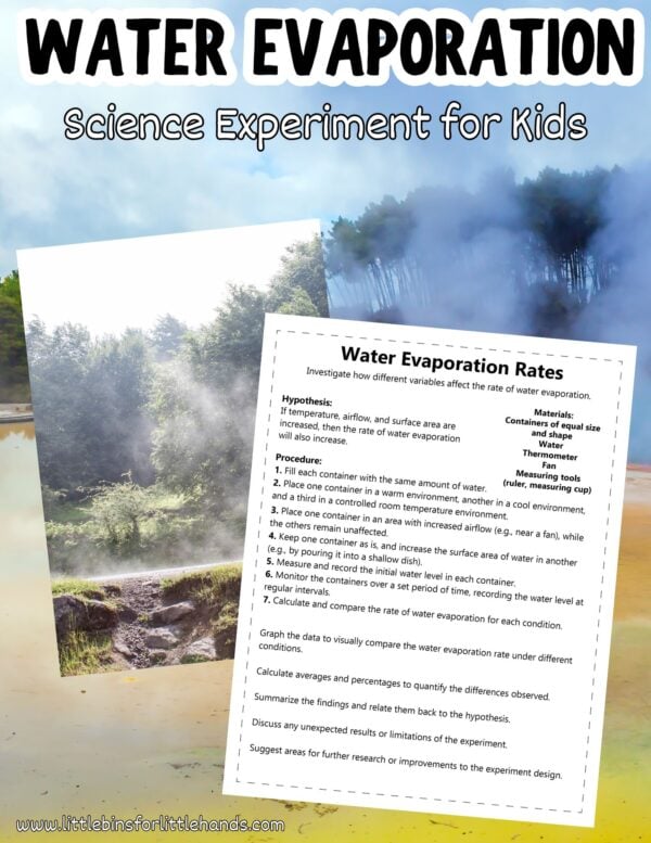 Water Evaporation Experiment - Little Bins for Little Hands