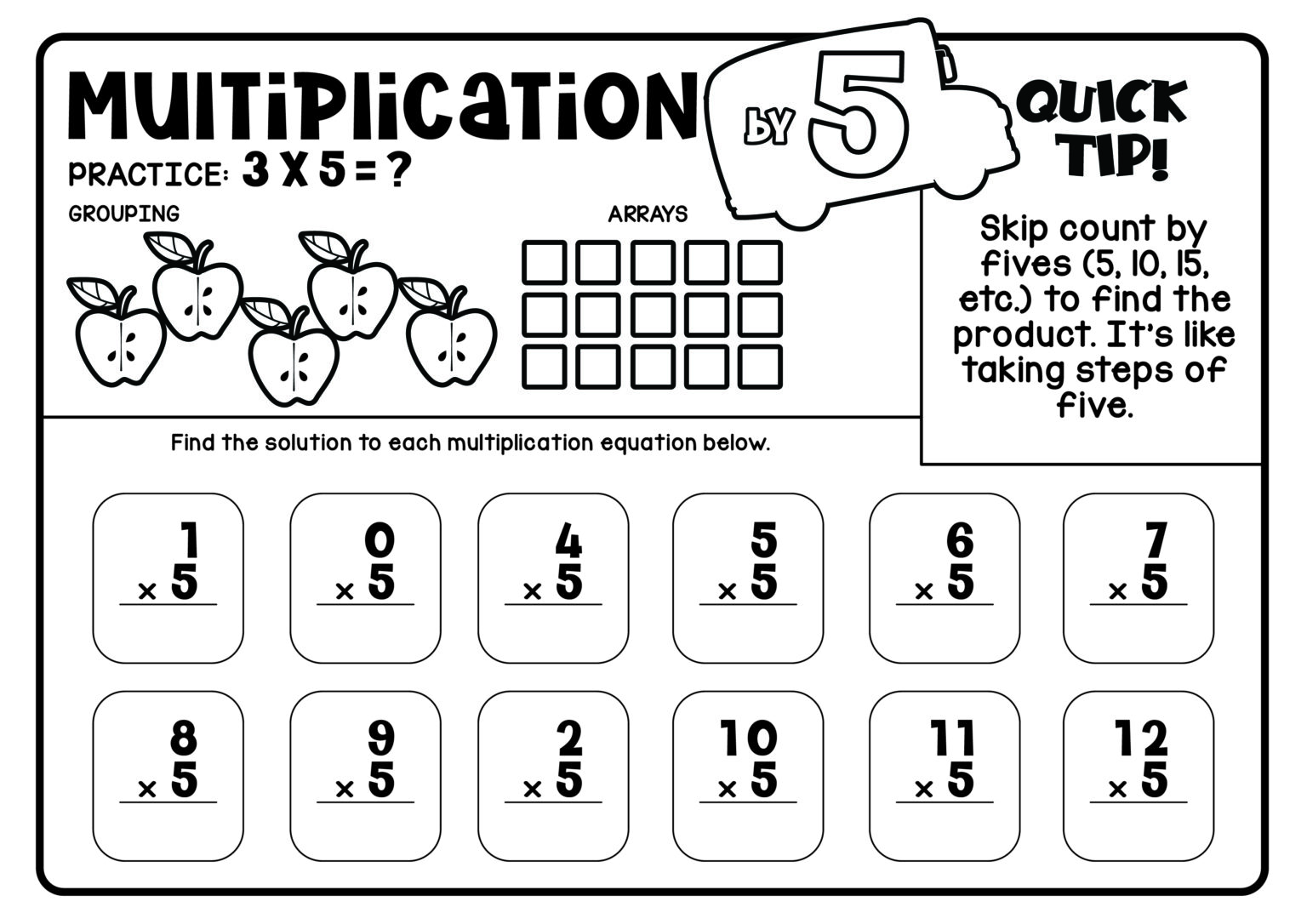 Multiplication Worksheets - Little Bins for Little Hands