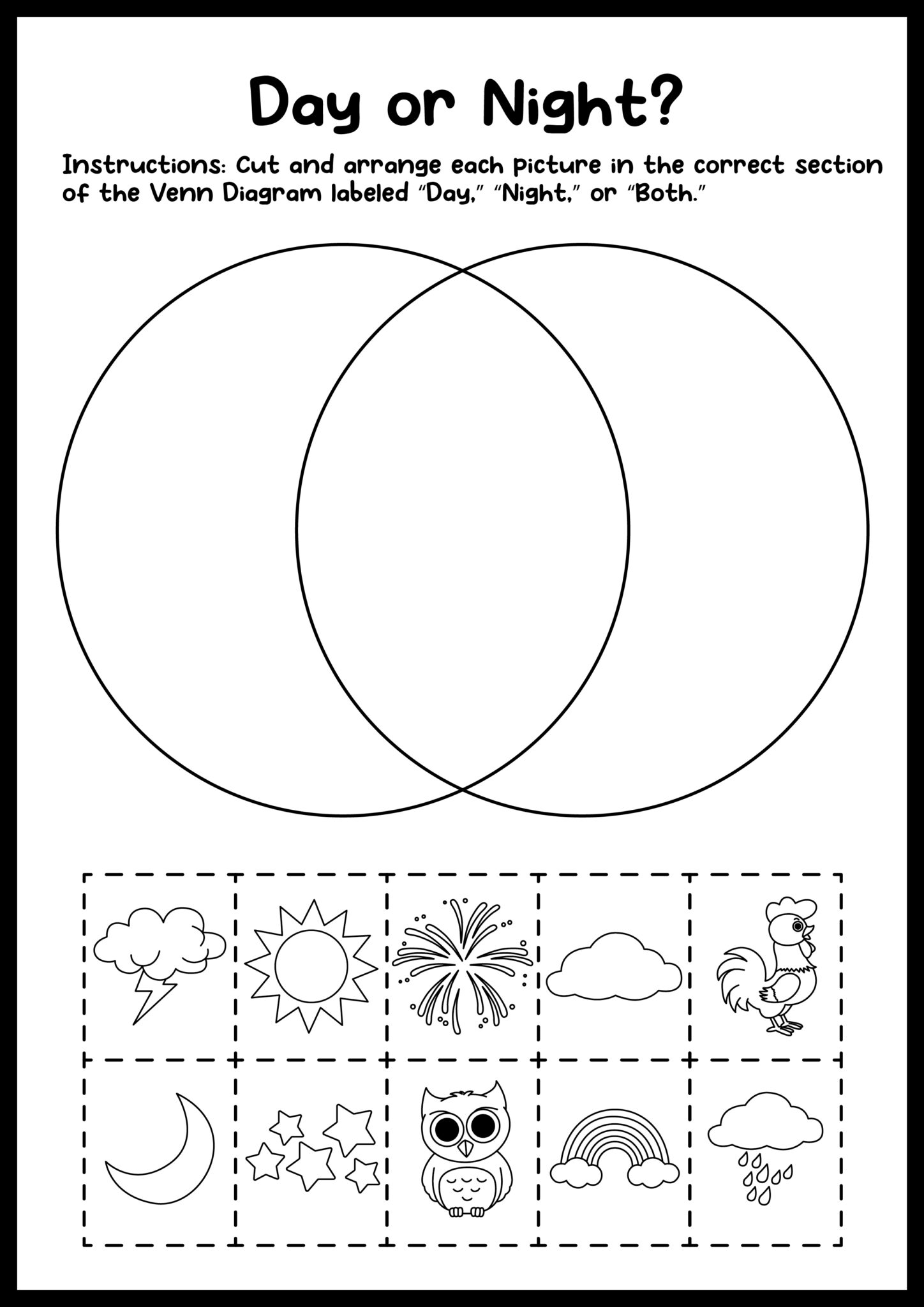 Day and Night Worksheets