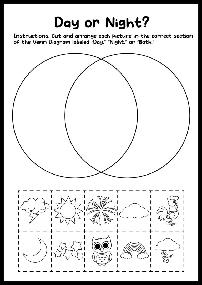 Day and Night Worksheets
