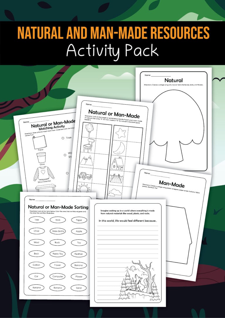Natural vs. Man Made Worksheets - Little Bins for Little Hands