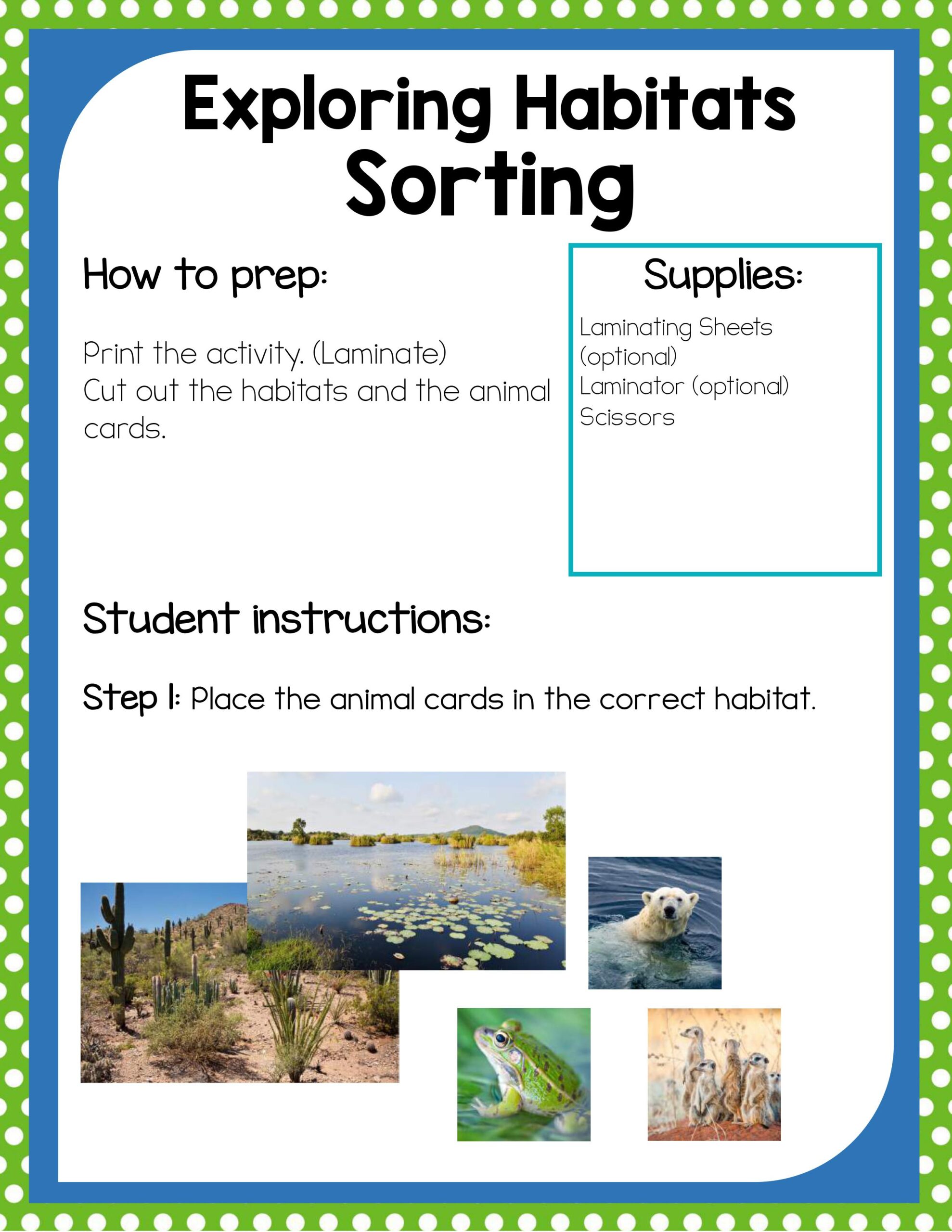 Printable Preschool Animal Habitats Theme - Little Bins for Little Hands