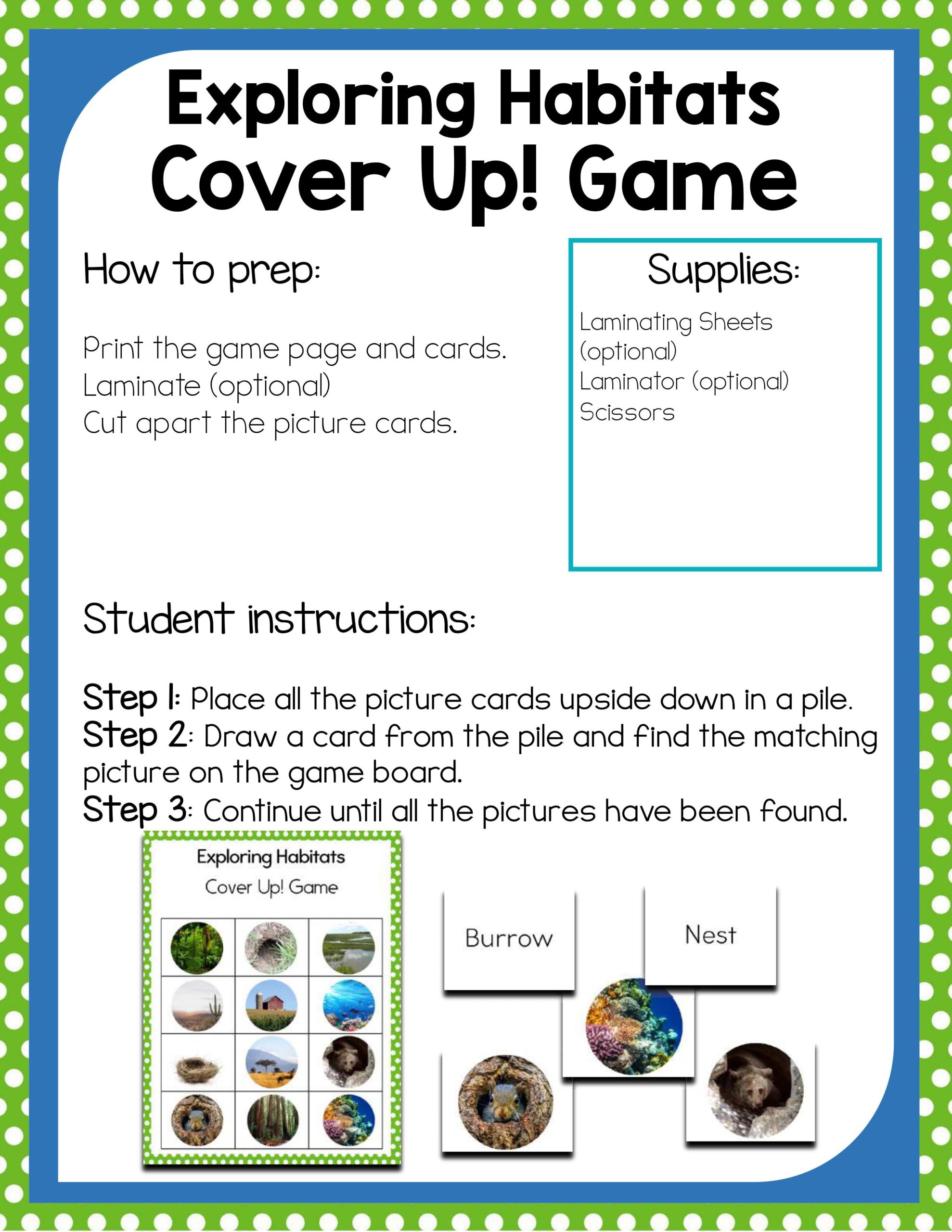 Printable Preschool Animal Habitats Theme - Little Bins for Little Hands