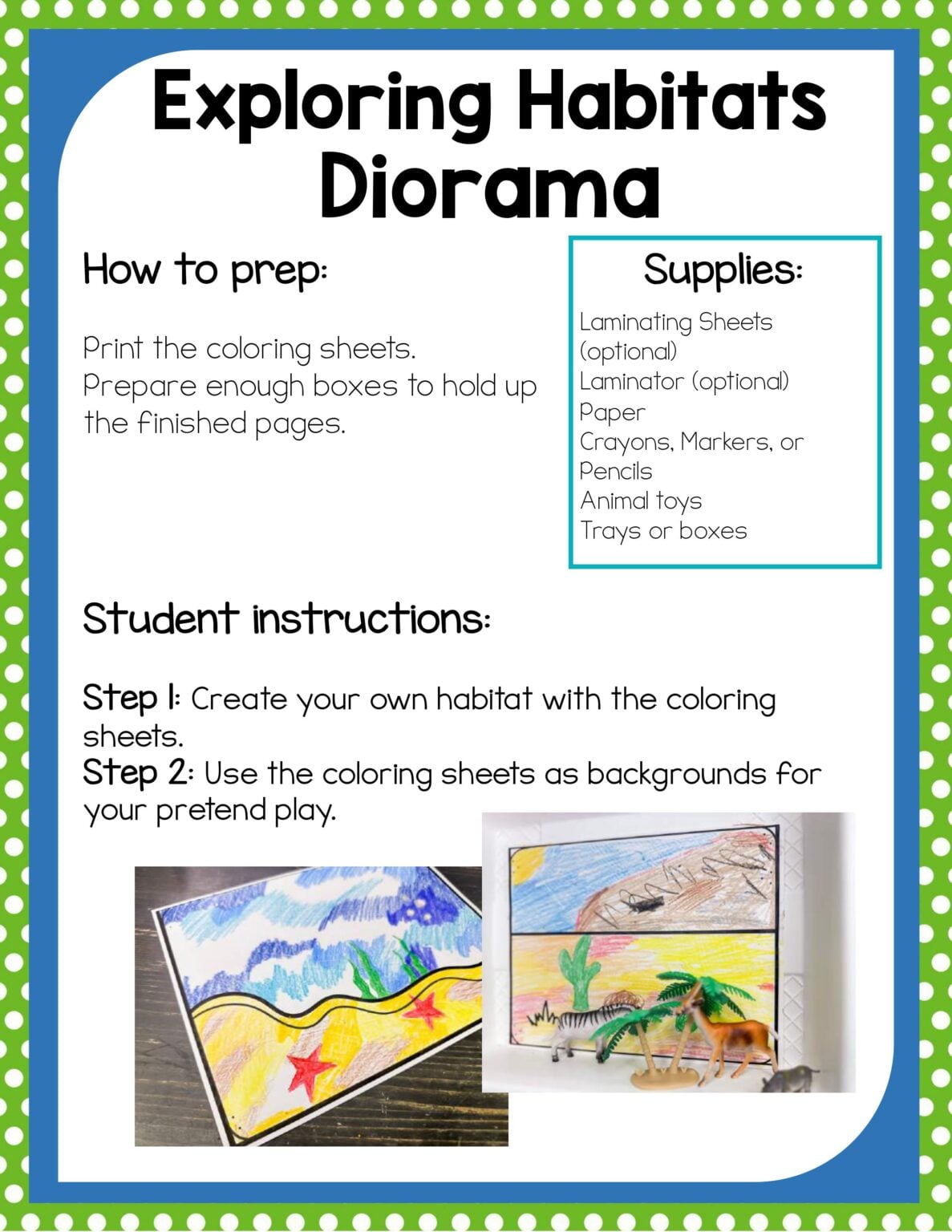 Printable Preschool Animal Habitats Theme - Little Bins for Little Hands