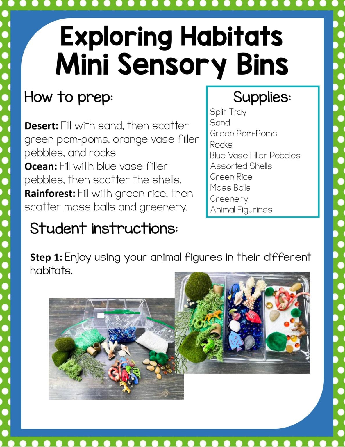 Printable Preschool Animal Habitats Theme - Little Bins for Little Hands