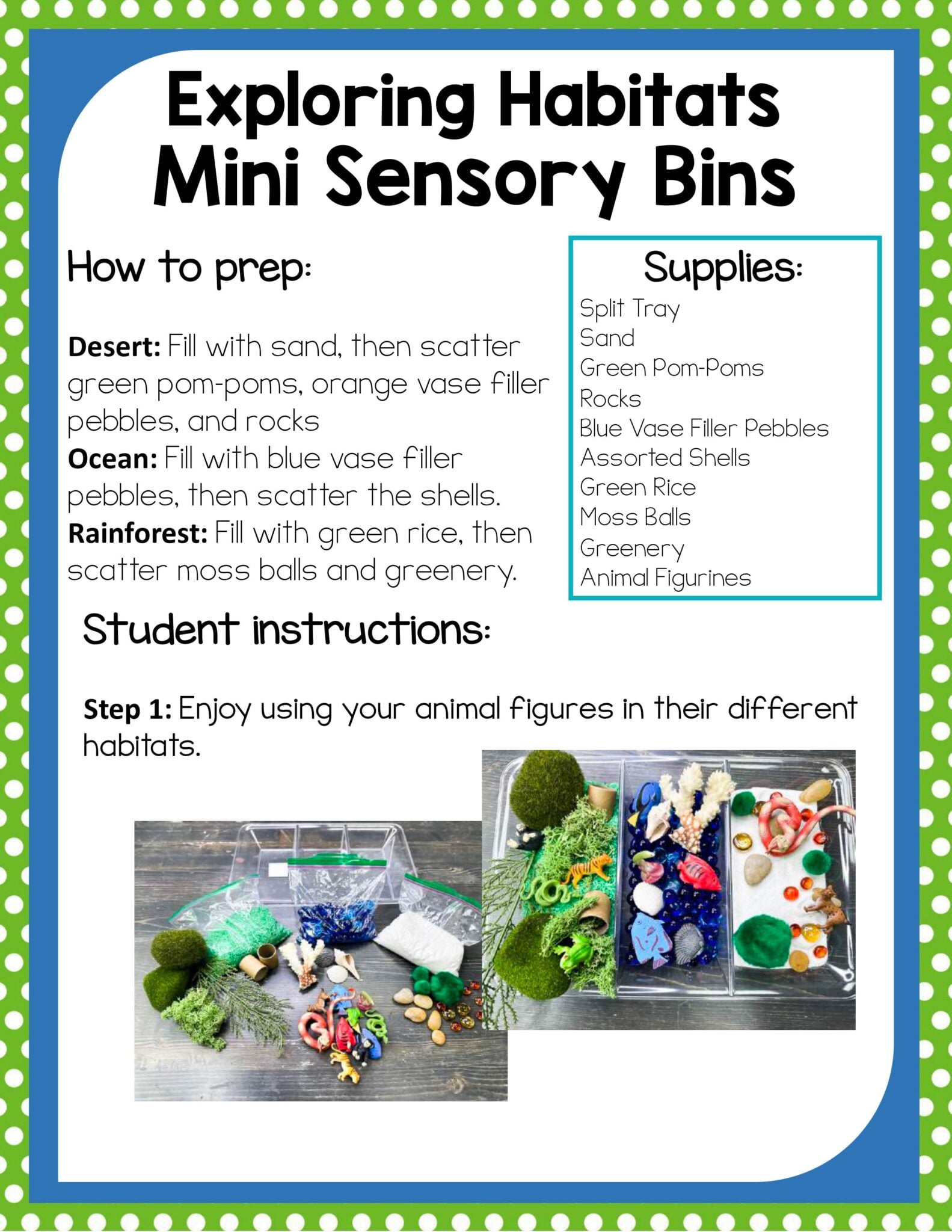 Printable Preschool Animal Habitats Theme - Little Bins for Little Hands