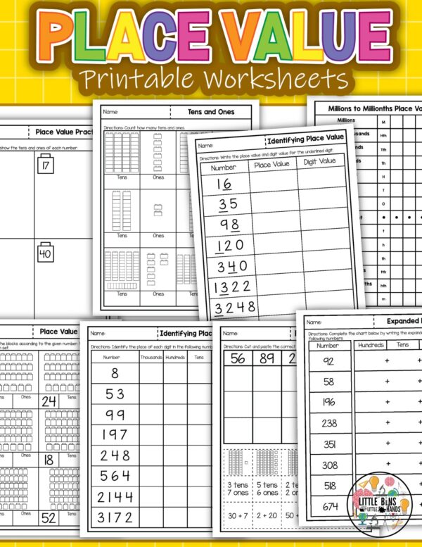 Place Value Worksheets - Little Bins for Little Hands